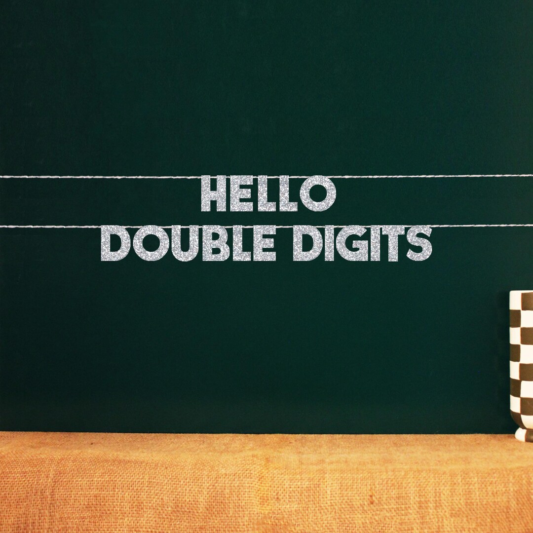 Hello Double Digits | 10th Birthday Party Favor | 20 Color Options - Etsy