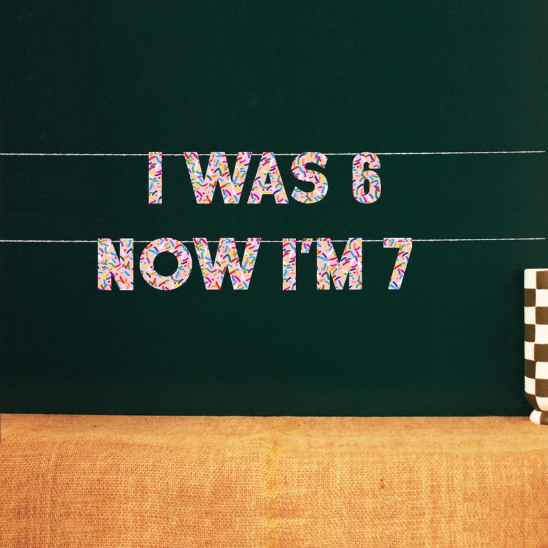 I Was 6 Now I'm 7 | Sprinkles Design | 67 Birthday Party Sign | 67 ...