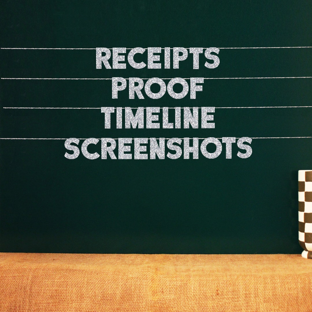 Receipts Proof Timeline Screenshots | 20 Color Options - Etsy