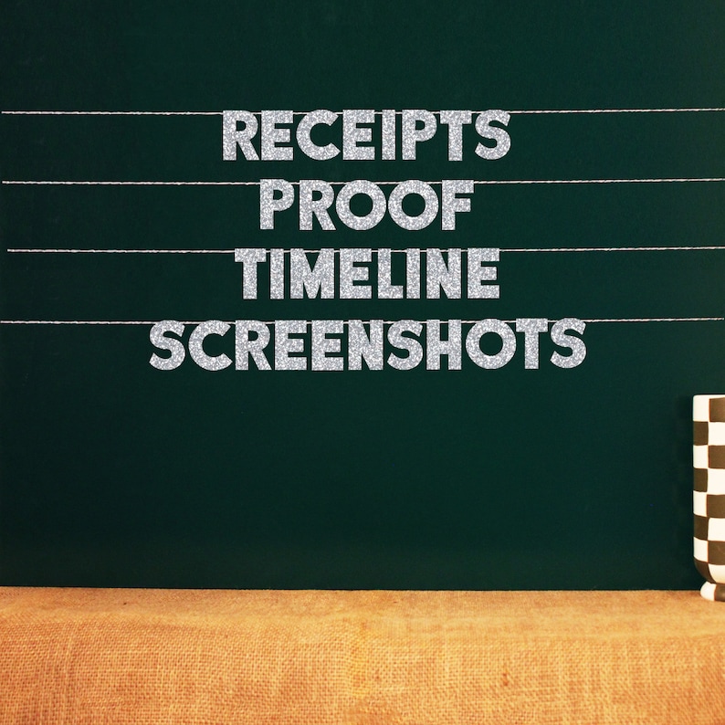 Receipts Proof Timeline Screenshots | 20 Color Options - Etsy