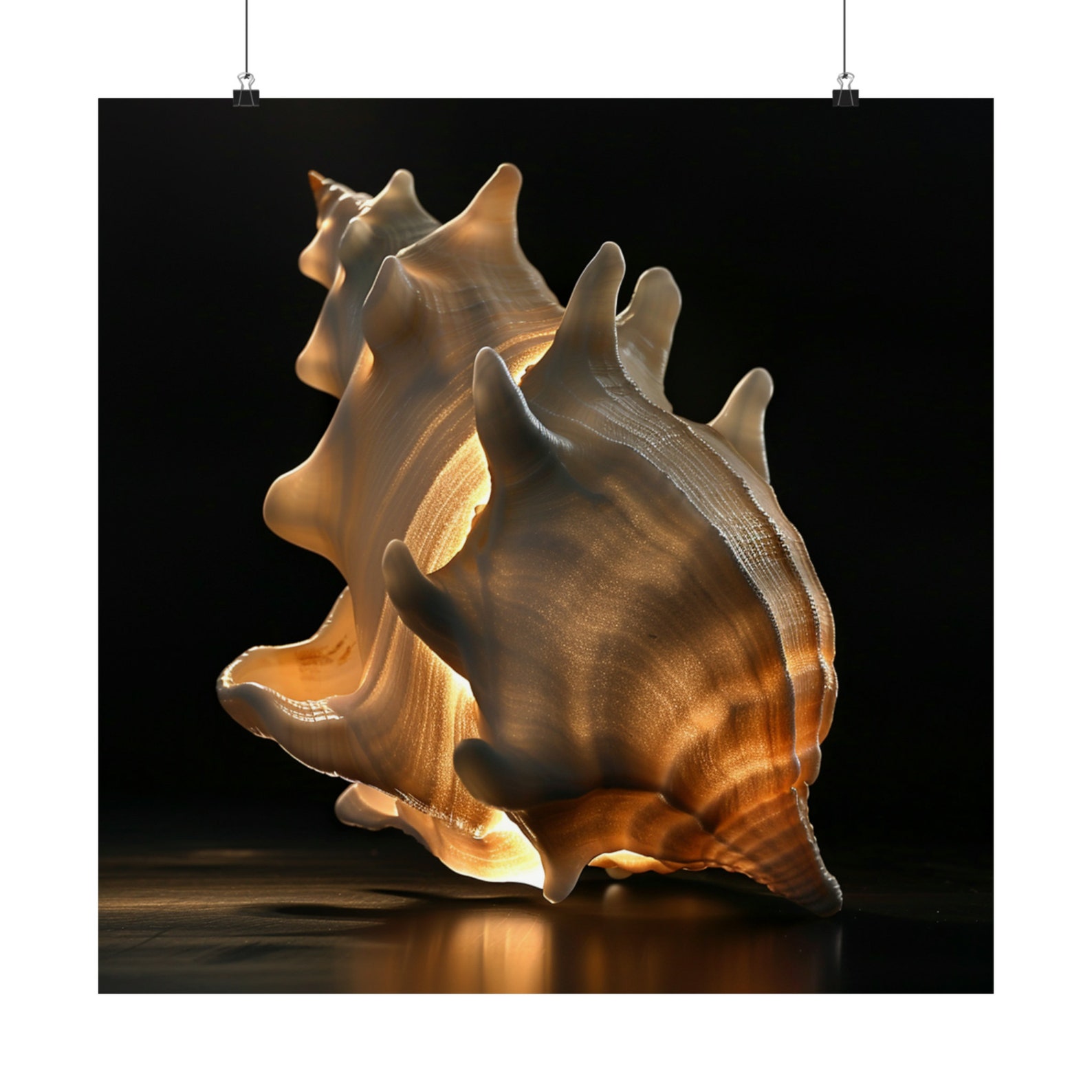 Elegant Conch Shell Print, Soft Light Matte Poster, Artistic Home ...