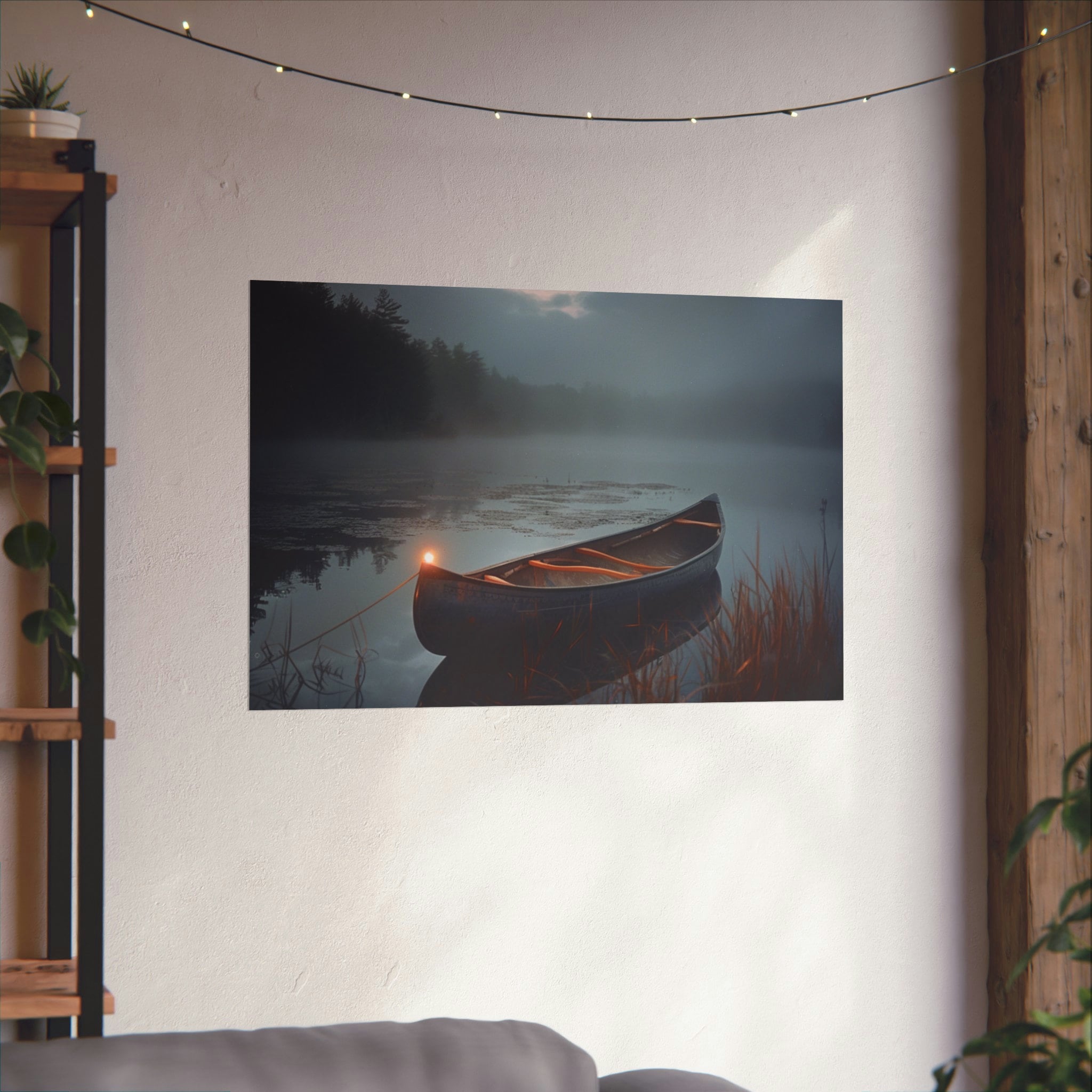 Atmospheric Canoe Poster, Matte Finish Nature-inspired Wall Art, Serene ...