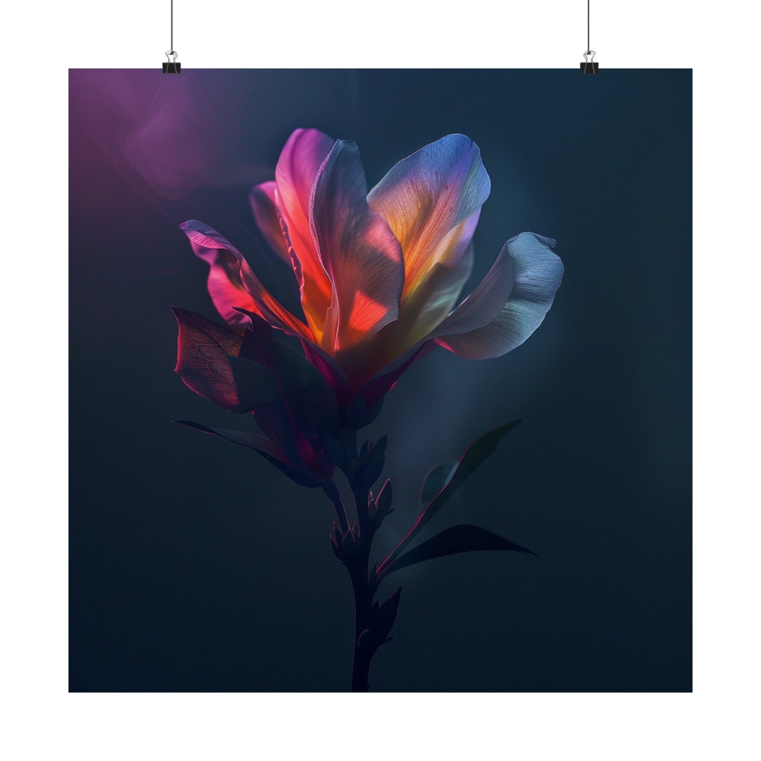 Atmospheric Flower Art: Elegant Matte Poster of Blooming Flower - Wall ...