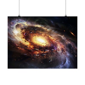 Galaxy Matte Finish Poster With Stunning Atmospheric Lighting, Space ...