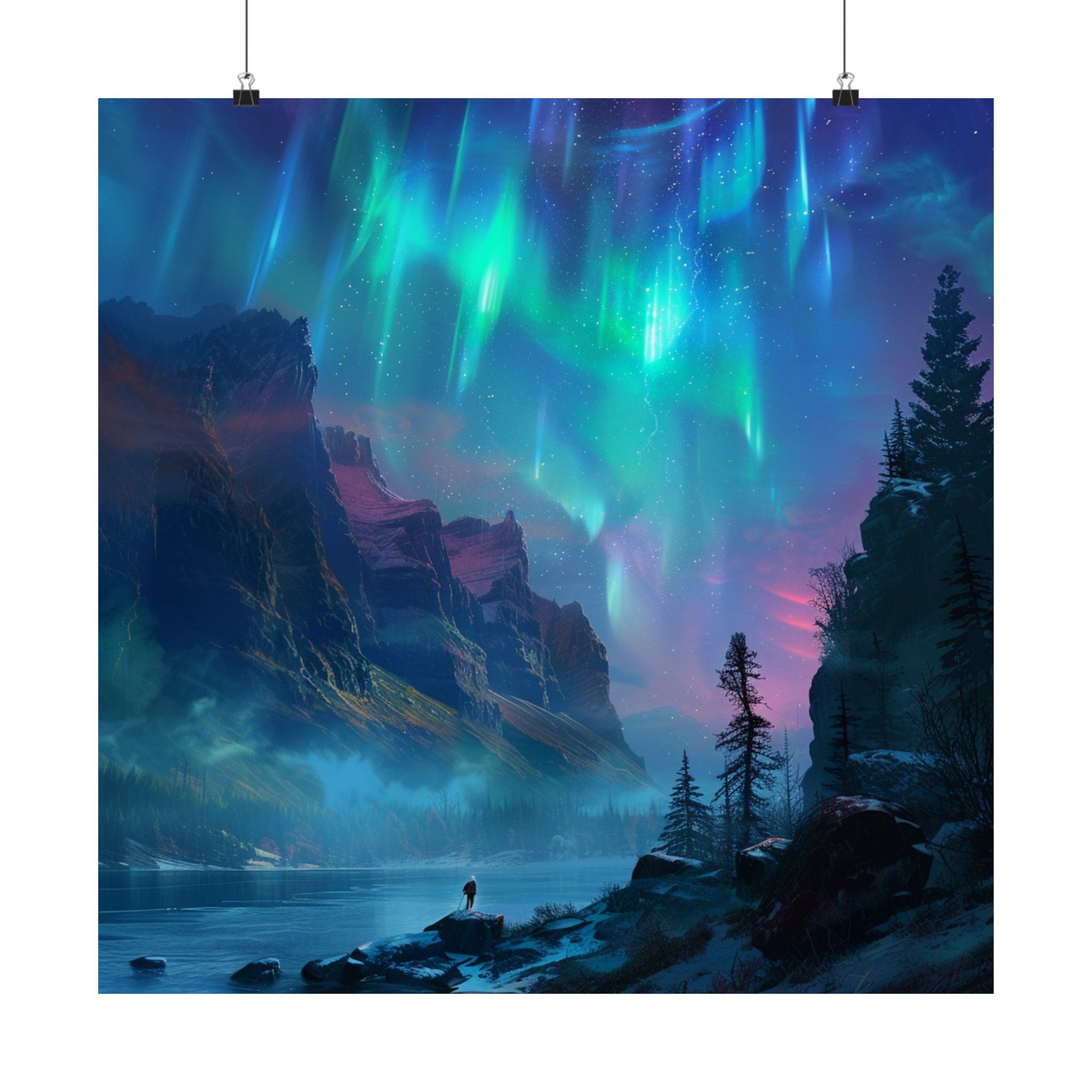 Aurora Borealis Poster - Matte Finish Northern Lights Wall Art for ...