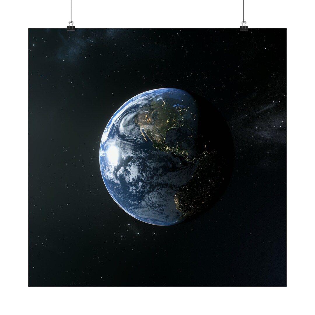 Planet Earth Print: Matte Finish Earth Poster With Atmospheric Lighting ...