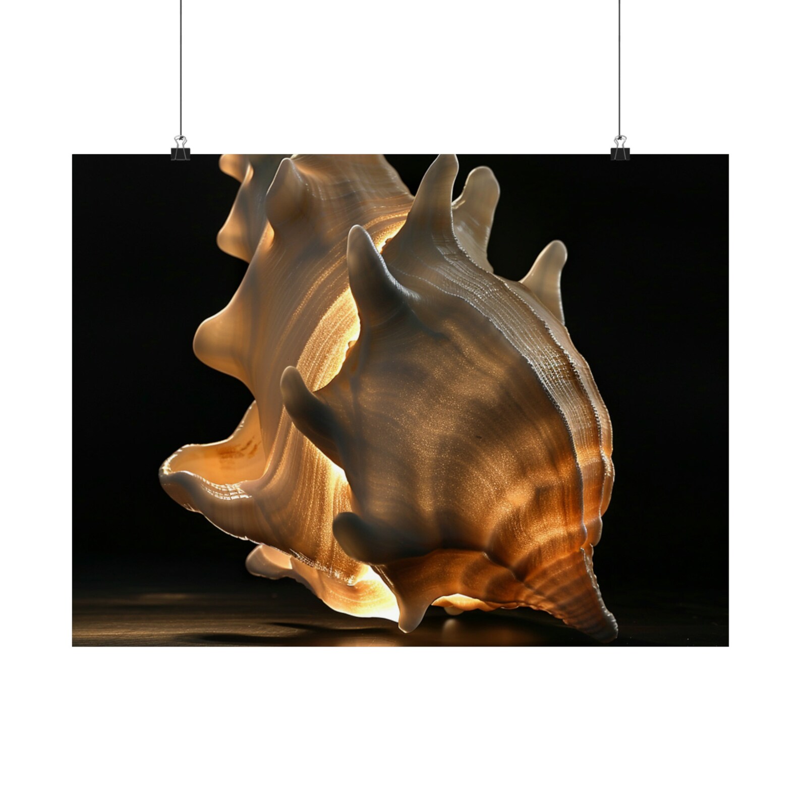 Elegant Conch Shell Print, Soft Light Matte Poster, Artistic Home ...