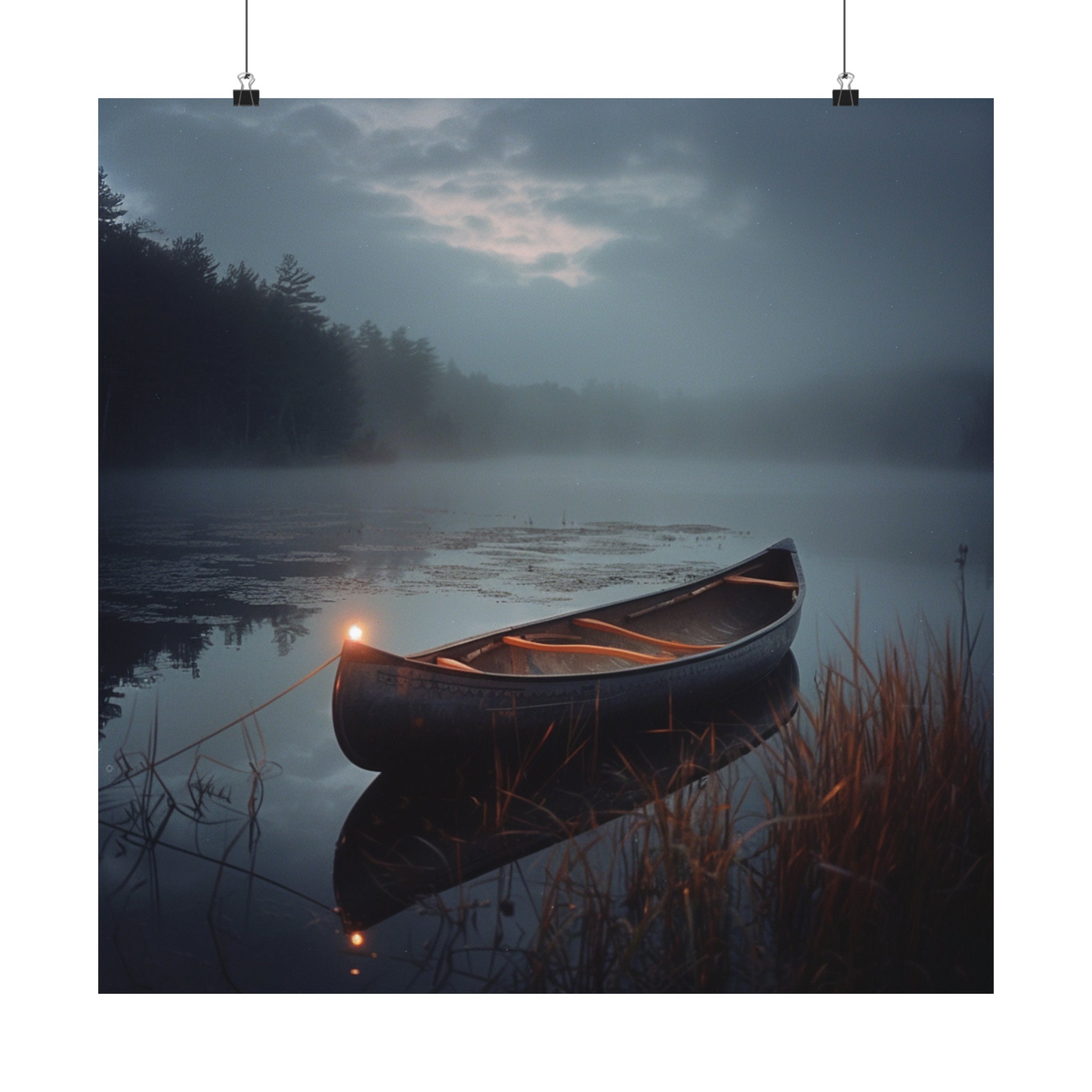 Atmospheric Canoe Poster, Matte Finish Nature-inspired Wall Art, Serene ...