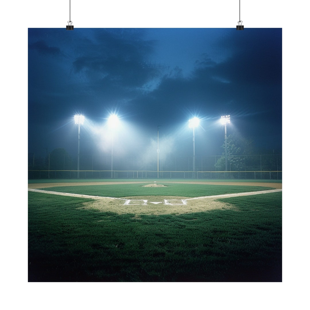 Atmospheric Baseball Field Poster, Matte Finish Wall Art, Perfect for ...