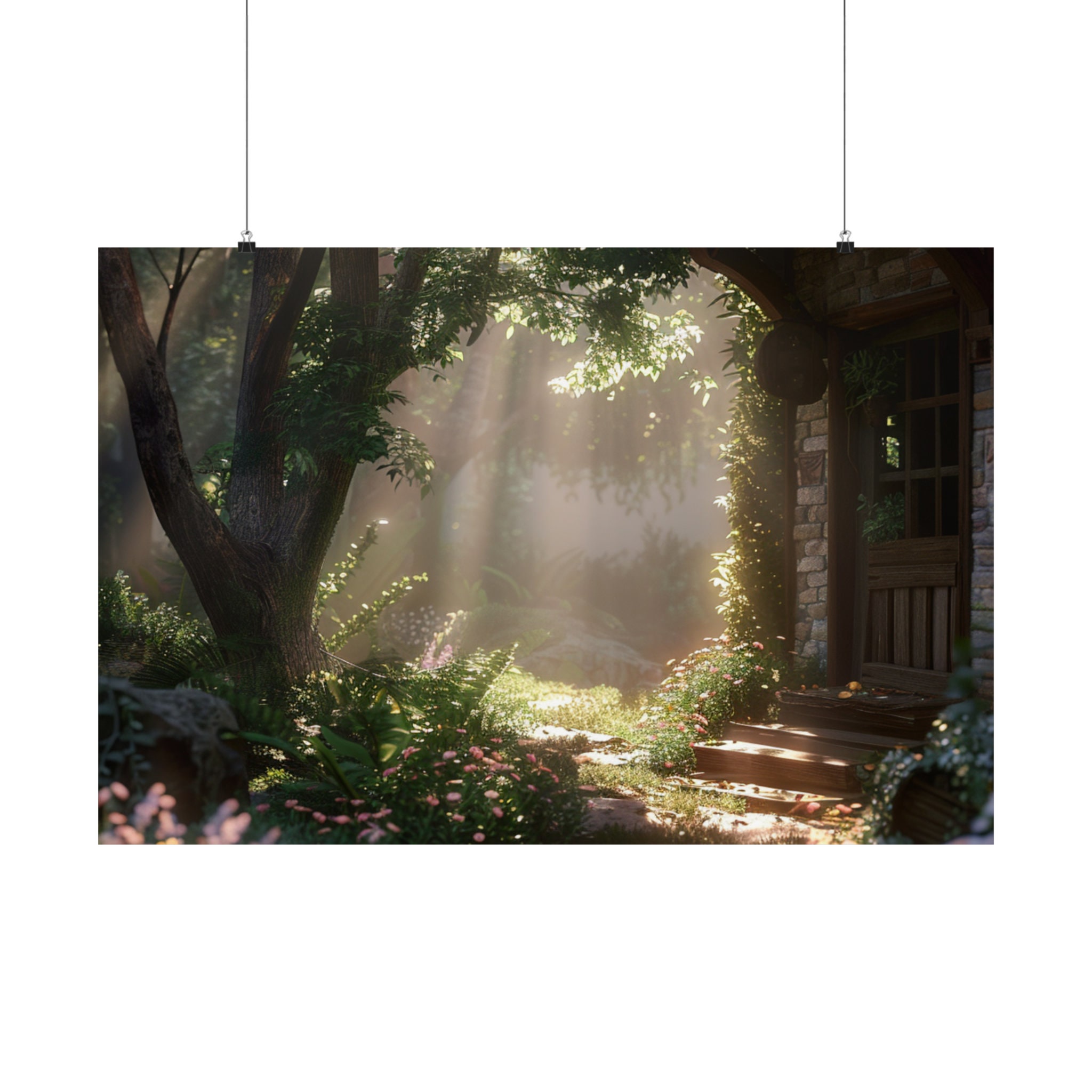 Summer Cottage Poster - Matte Finish Atmospheric Artwork, Perfect Home ...