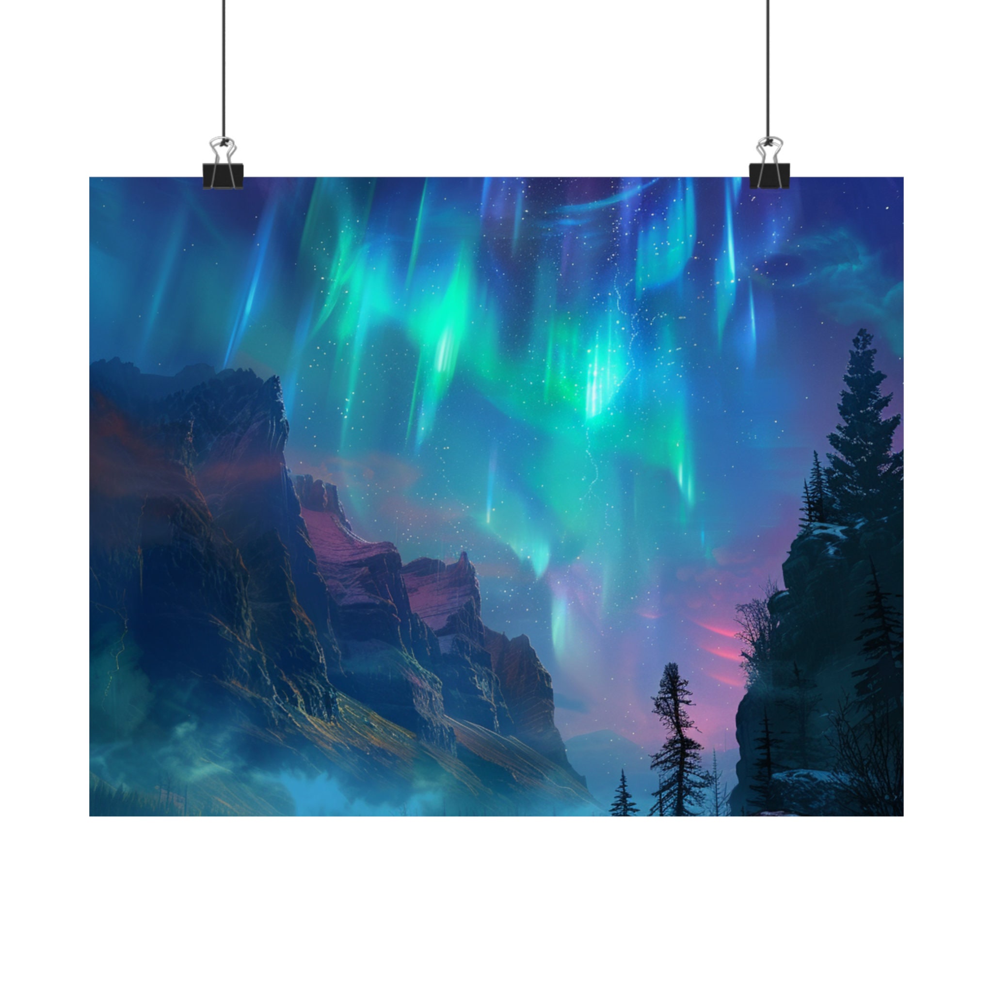 Aurora Borealis Poster - Matte Finish Northern Lights Wall Art for ...