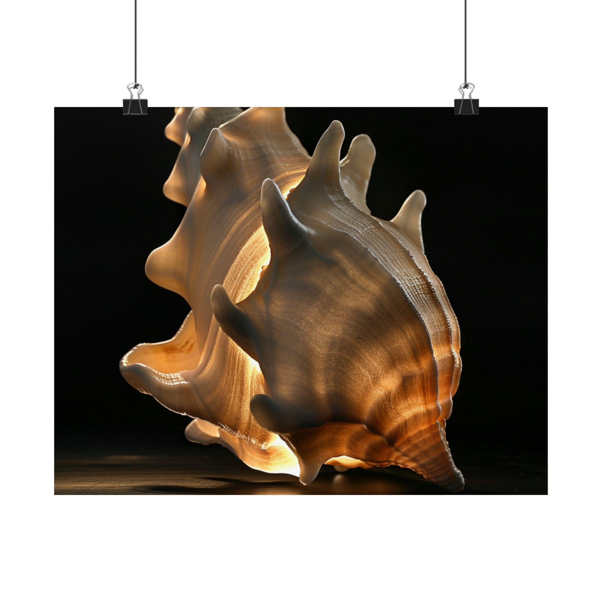 Elegant Conch Shell Print, Soft Light Matte Poster, Artistic Home ...