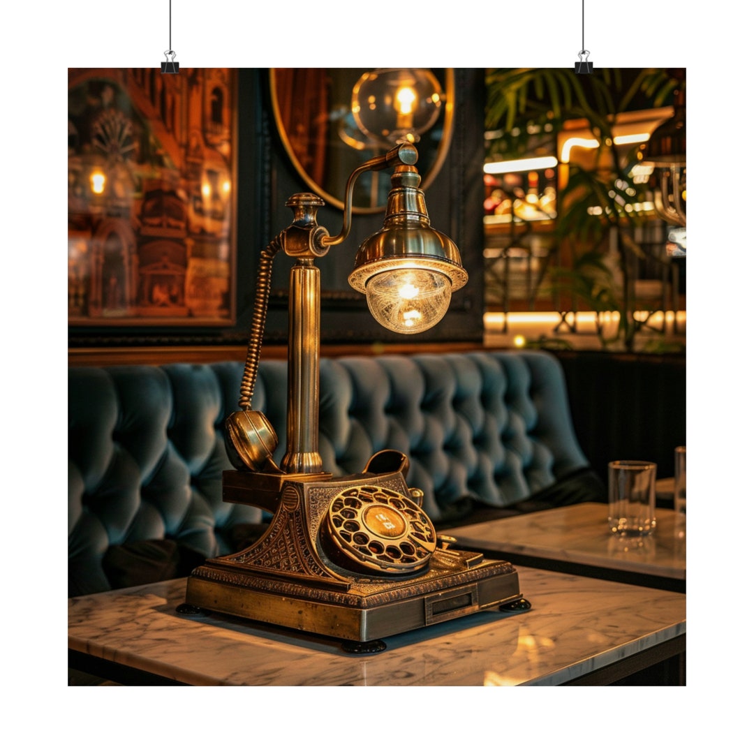 Vintage Telephone Poster, Atmospheric Matte Finish Art, Retro Home ...