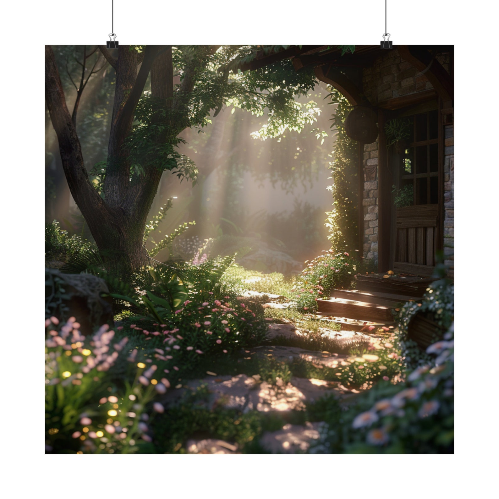 Summer Cottage Poster - Matte Finish Atmospheric Artwork, Perfect Home ...