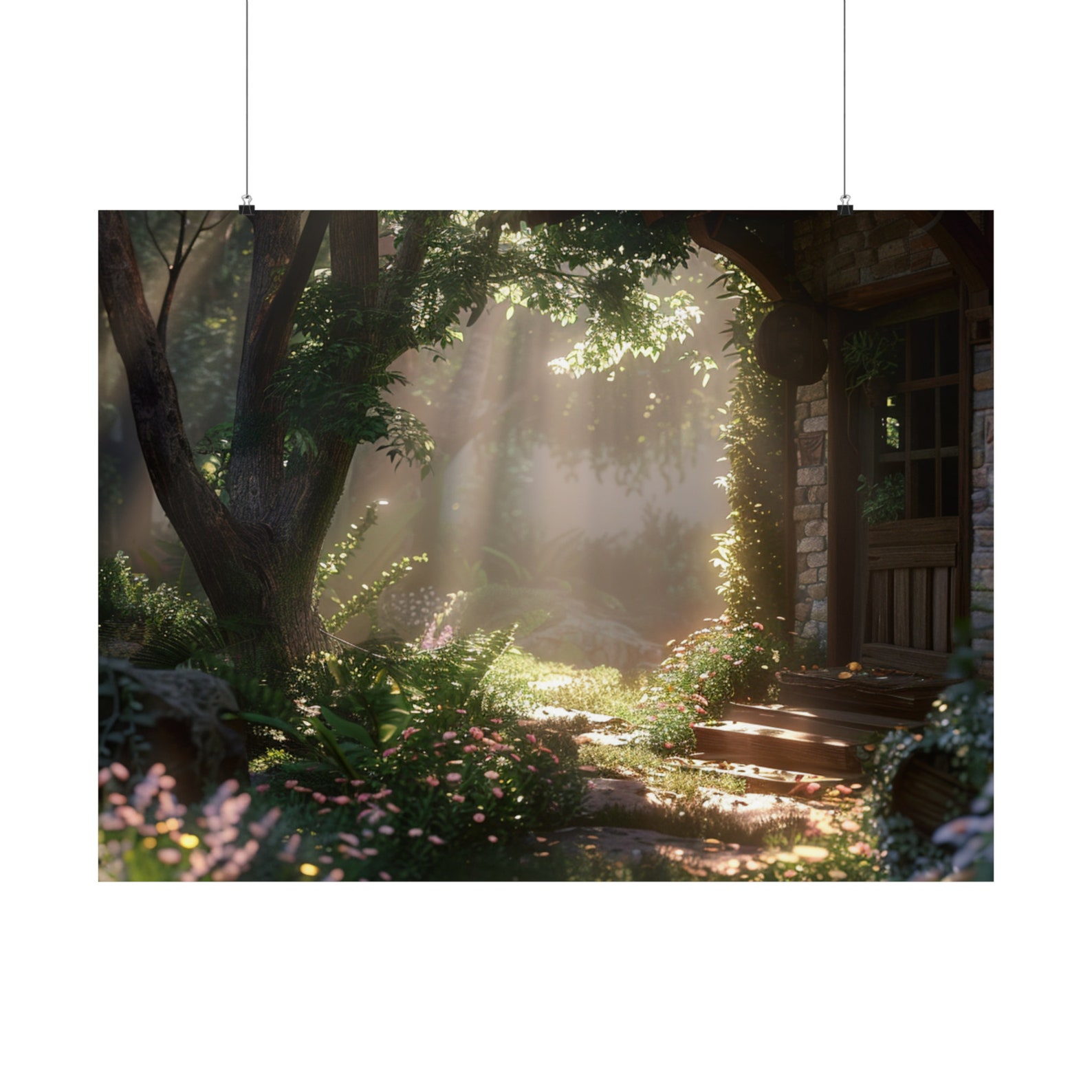 Summer Cottage Poster - Matte Finish Atmospheric Artwork, Perfect Home ...