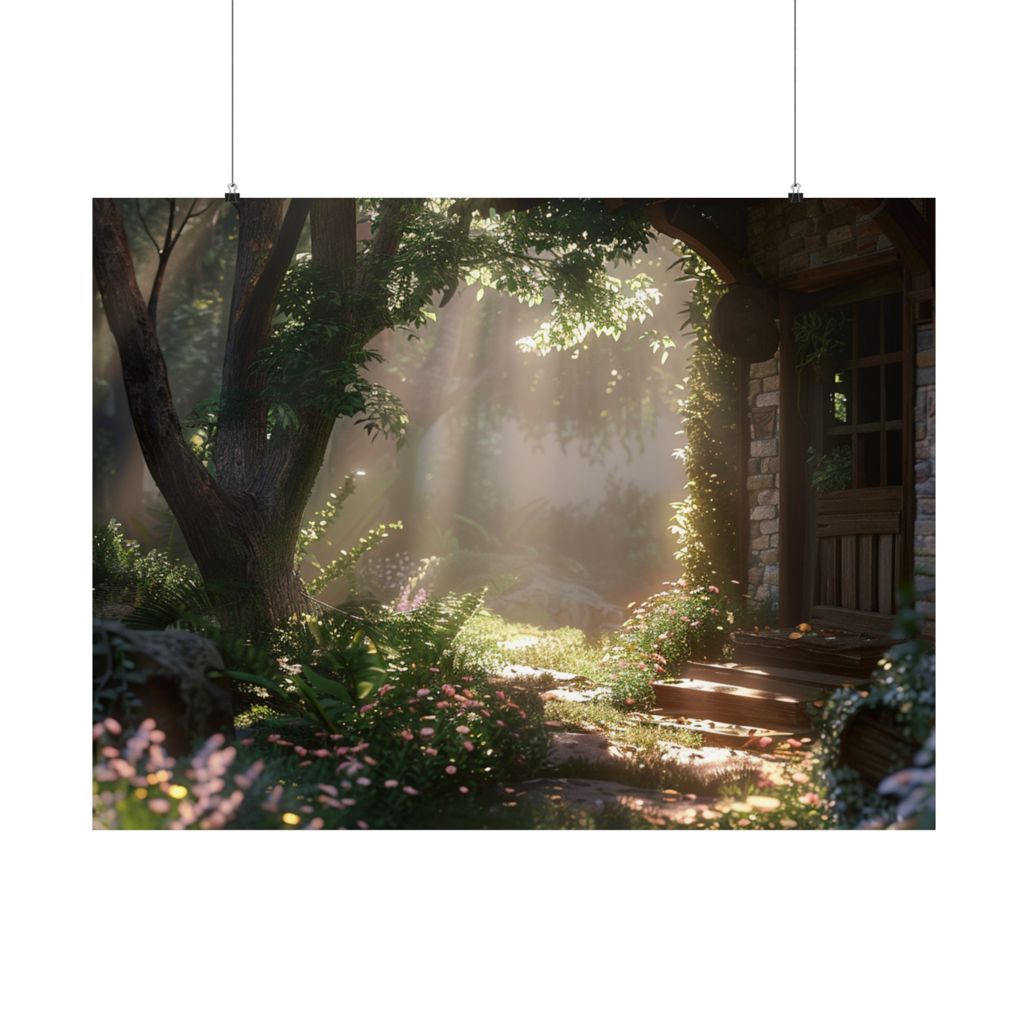 Summer Cottage Poster - Matte Finish Atmospheric Artwork, Perfect Home ...