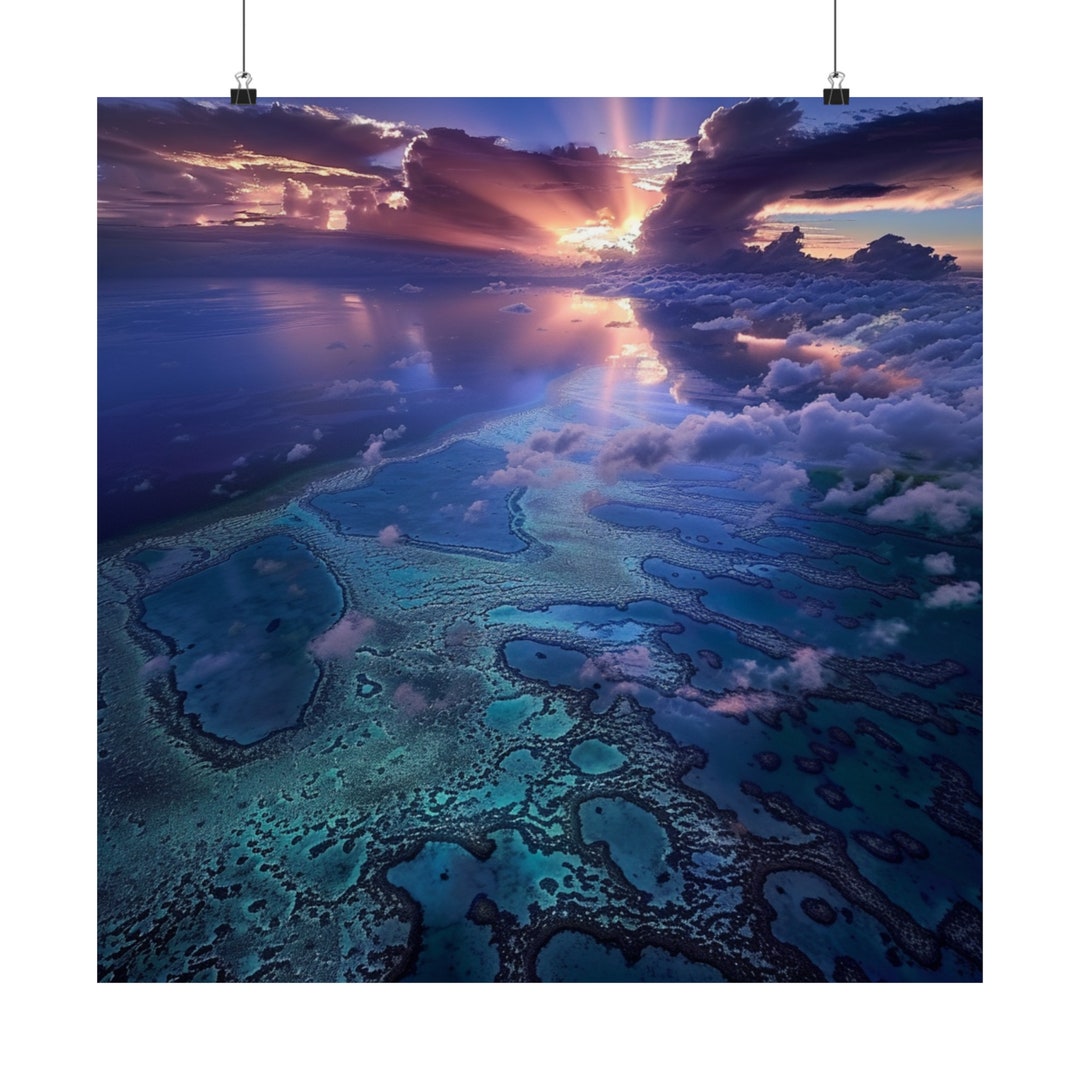 Atmospheric Great Barrier Reef Art, Matte Poster for Home, Australian ...