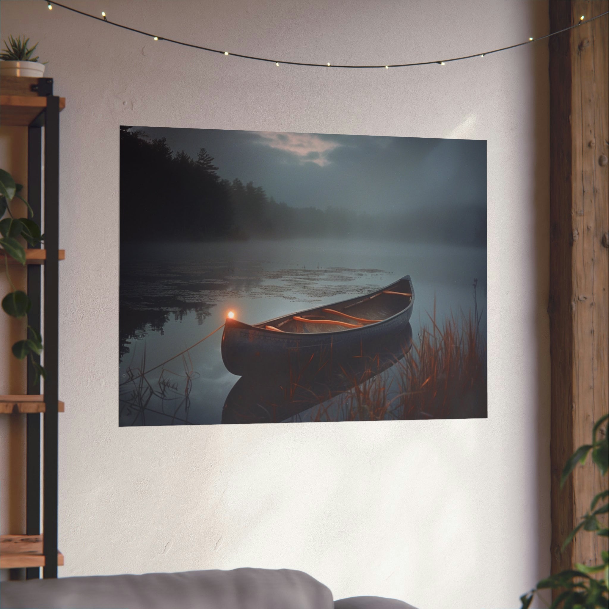 Atmospheric Canoe Poster, Matte Finish Nature-inspired Wall Art, Serene ...