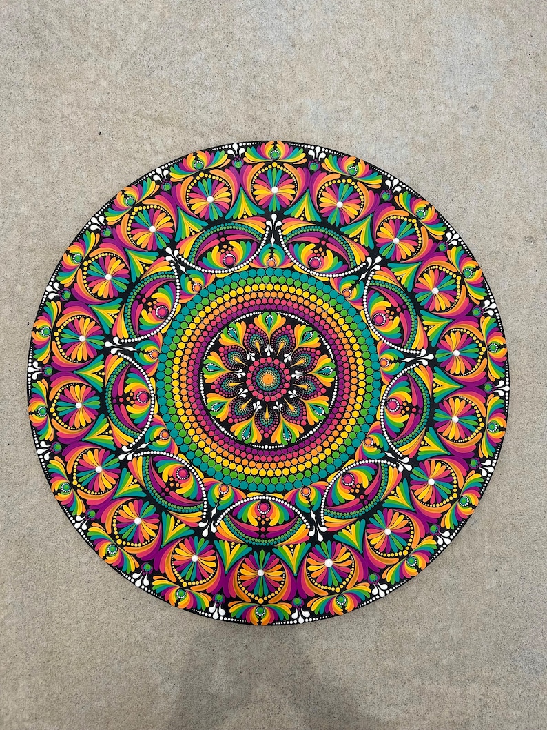 26 Inch Hand Painted Mandala Wall Art Boho Art Meditative Art ...