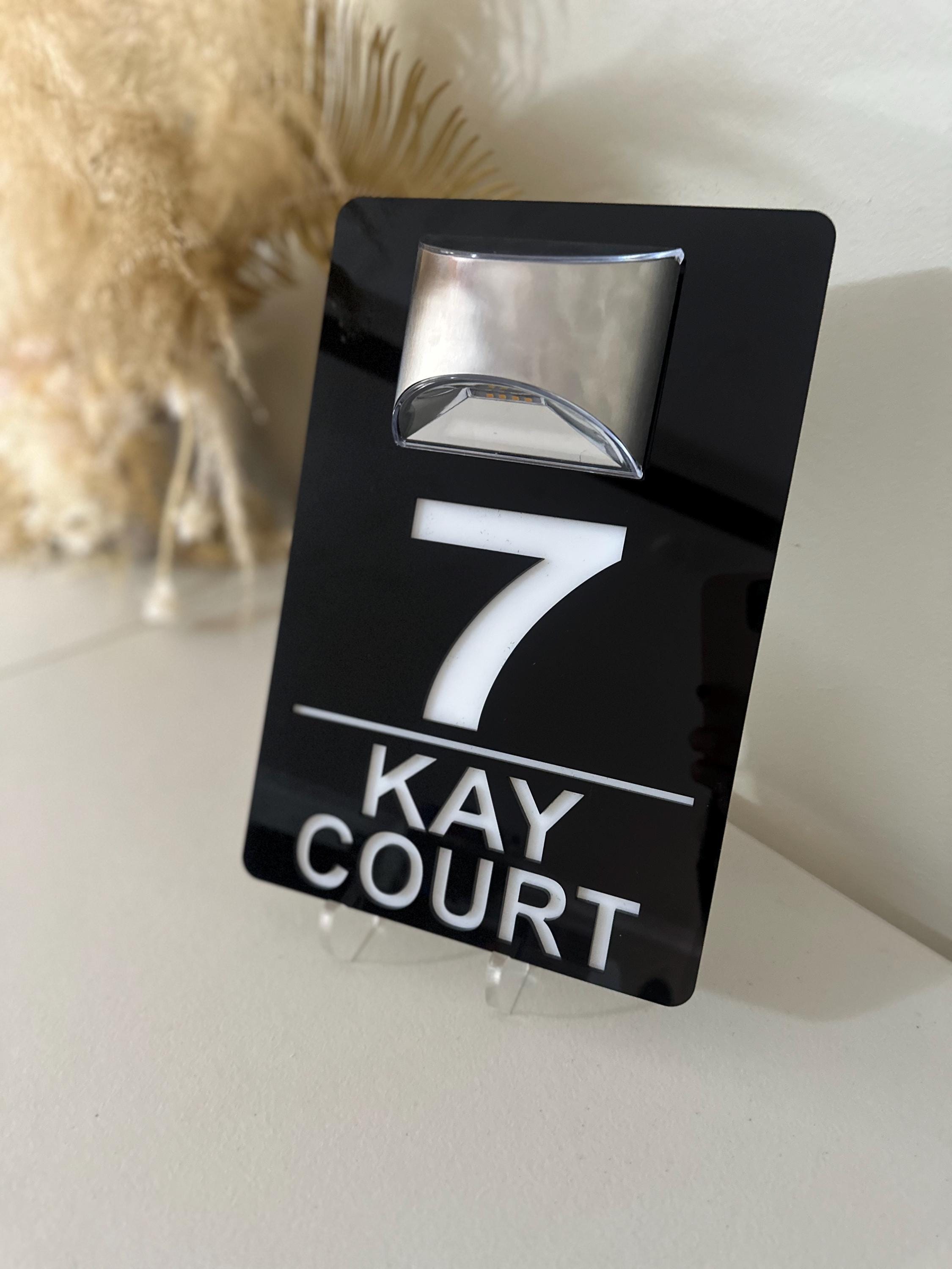 House Number Sign With Solar Light (small) - Etsy