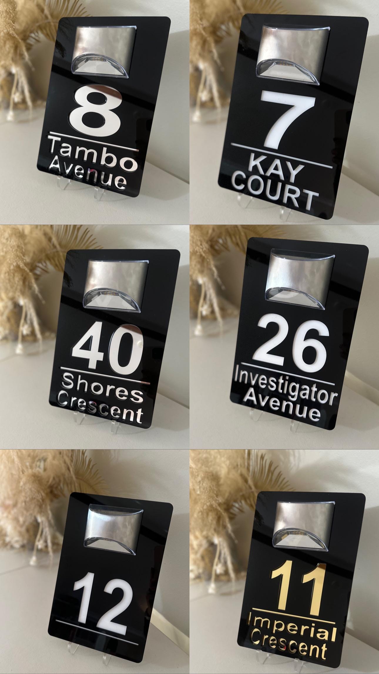 House Number Sign With Solar Light (small) - Etsy
