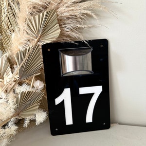 House Number Sign With Solar Light (small) - Etsy