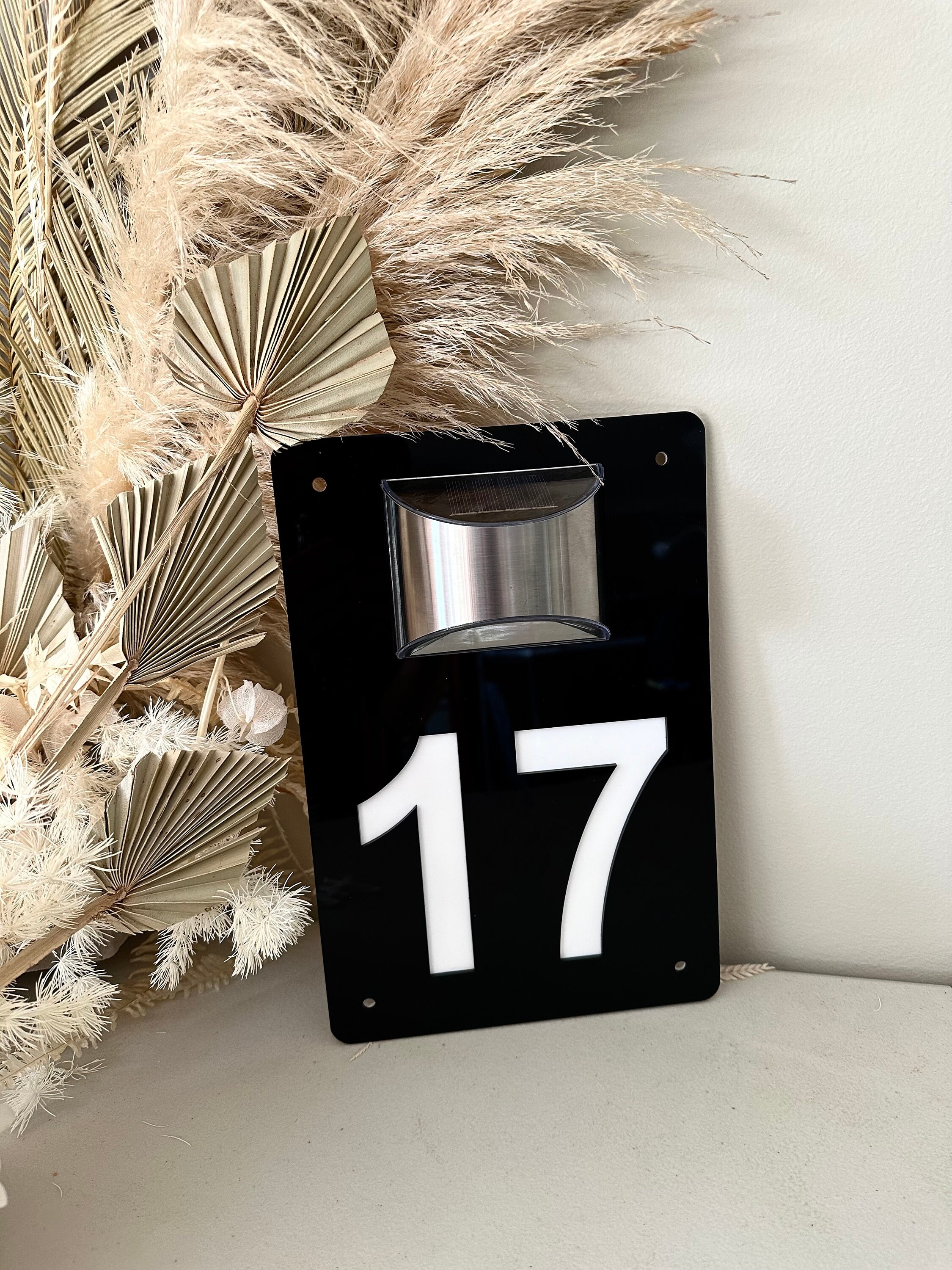 House Number Sign With Solar Light (small) - Etsy