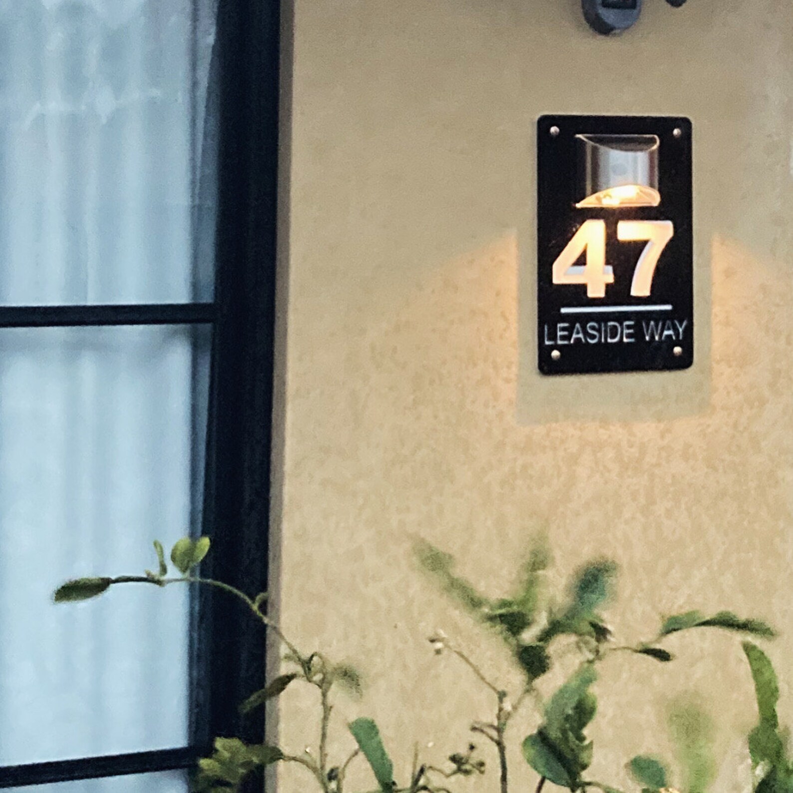 House Number Sign With Solar Light (small) - Etsy