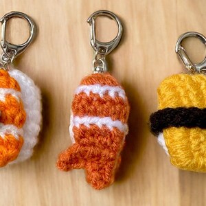 Sushi Keychain Bundle Cute 3 Piece Set Food Keychain Backpack Keychain ...