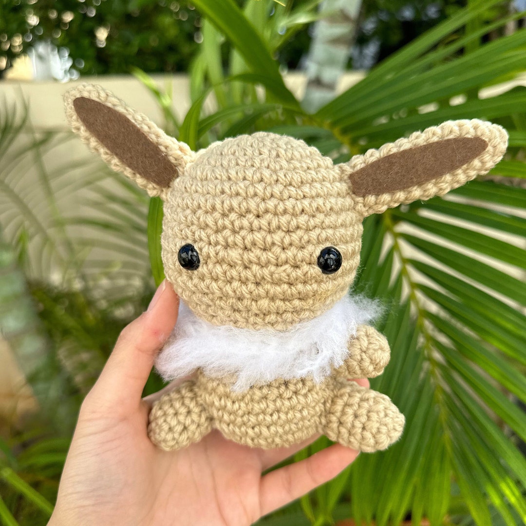 Cute Eevee Plush Crochet Eeveelutions Desk Buddy Pokemon Amigurumi - Etsy