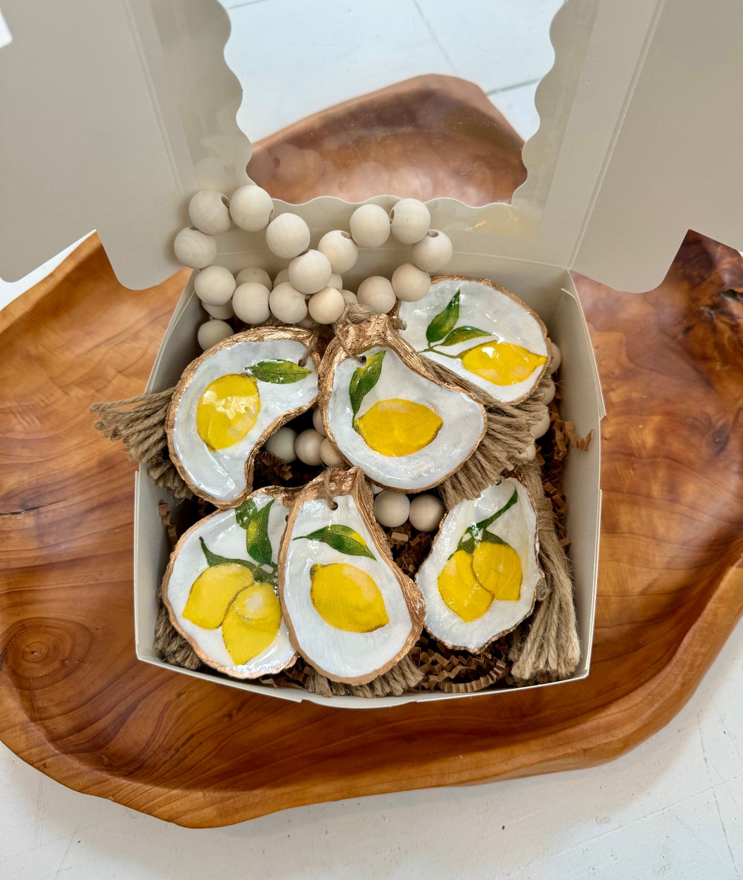 Oyster Shell Napkin Rings Amalfi Coast Lemon Collection - Etsy