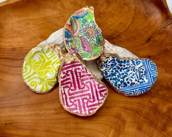 Lilly Pulitzer Inspired Oyster Shell Trinket Dish/oyster Shell Ring ...