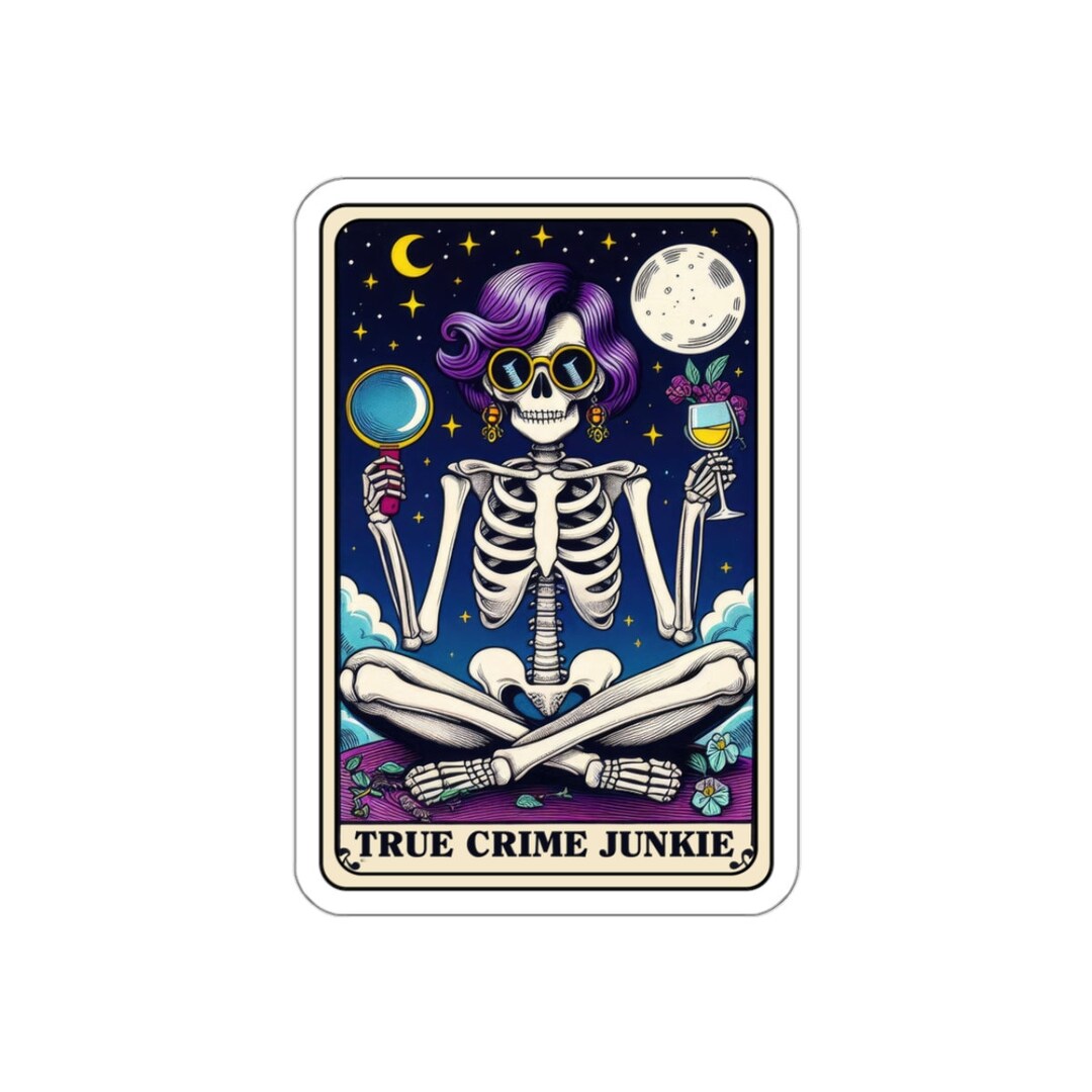 True Crime Tarot Card Laptop Sticker, Tumbler Sticker, Water Bottle Sticker, Gothic Stickers ...
