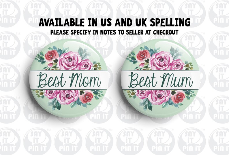 Best Mum/mom 50mm/2 Inch or 38mm/1.5 Inch Button Pin Backed Badge ...