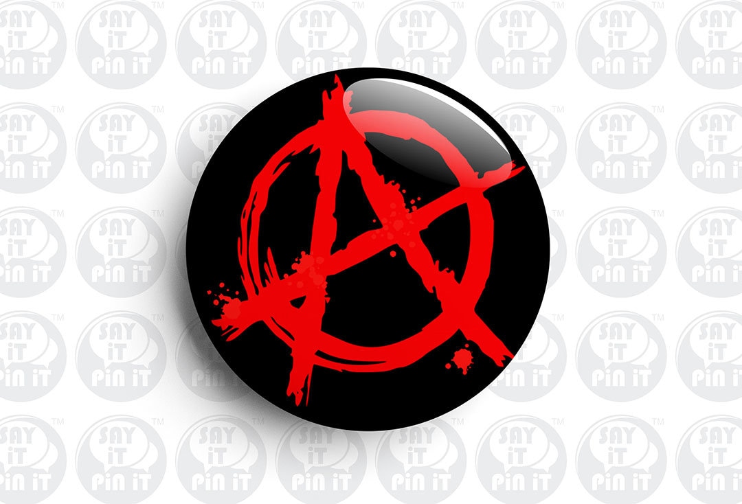 Anarchy Symbol 50mm/2 Inch or 38mm/1.5 Inch Button Pin Backed Badge ...