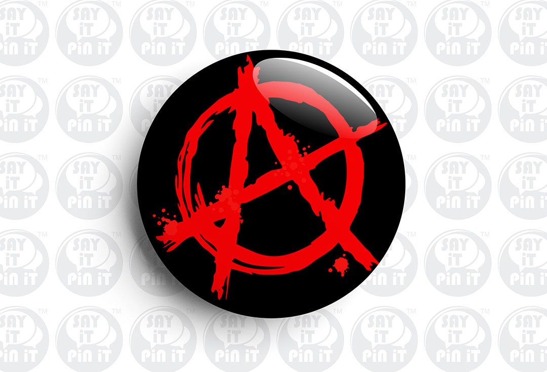Anarchy Symbol 50mm/2 Inch or 38mm/1.5 Inch Button Pin Backed Badge ...