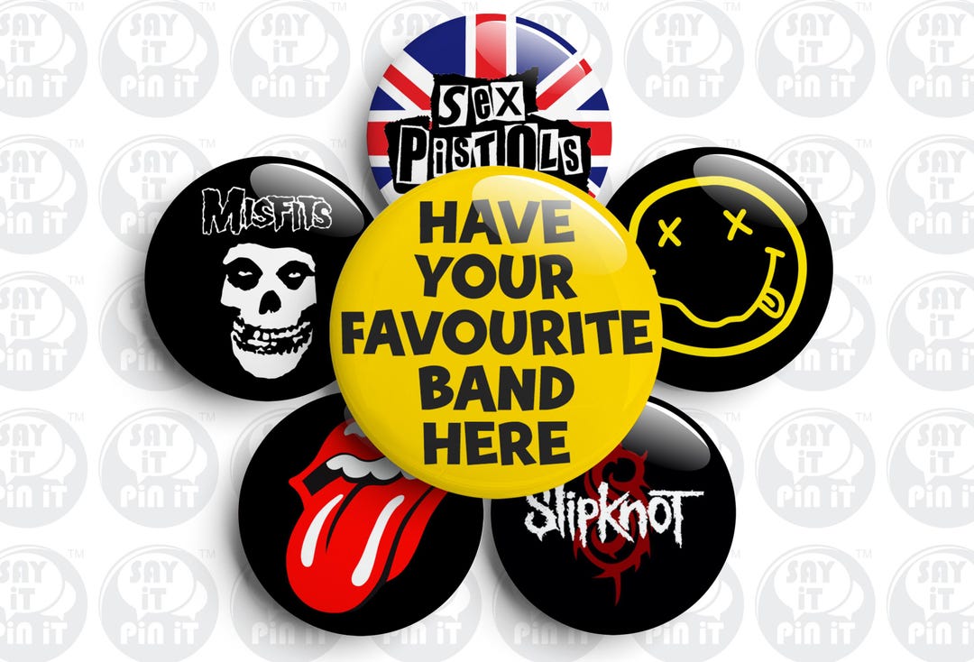 Custom Band Logo Button Badge: Personalized Music Accessories - 50mm ...