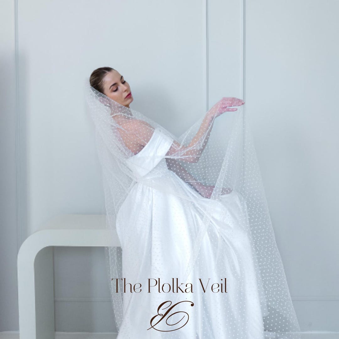 Buy Polka Dot Chapel Veil Bridal Floor Chapel Length 2M Romantic ...