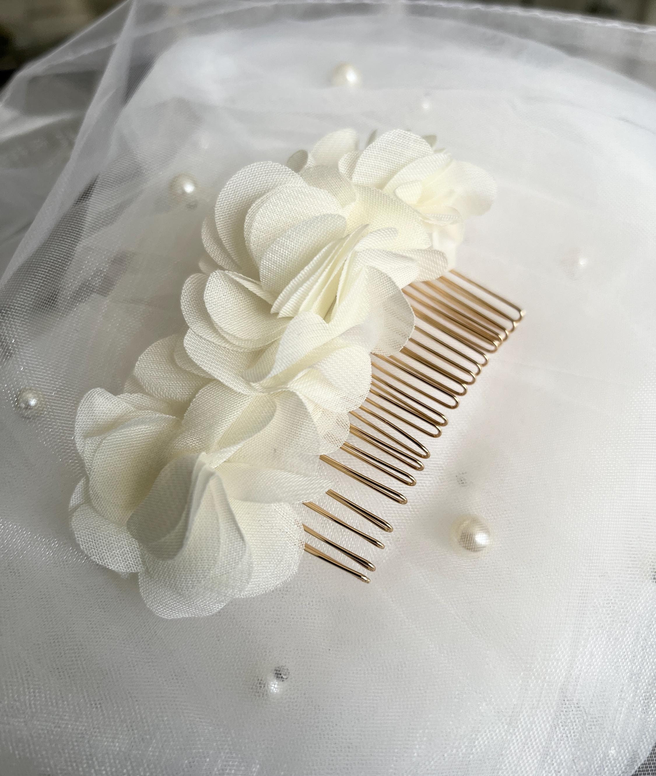 Ivory Flower Hair Comb - Etsy Ivory Flower Hair Comb - Etsy