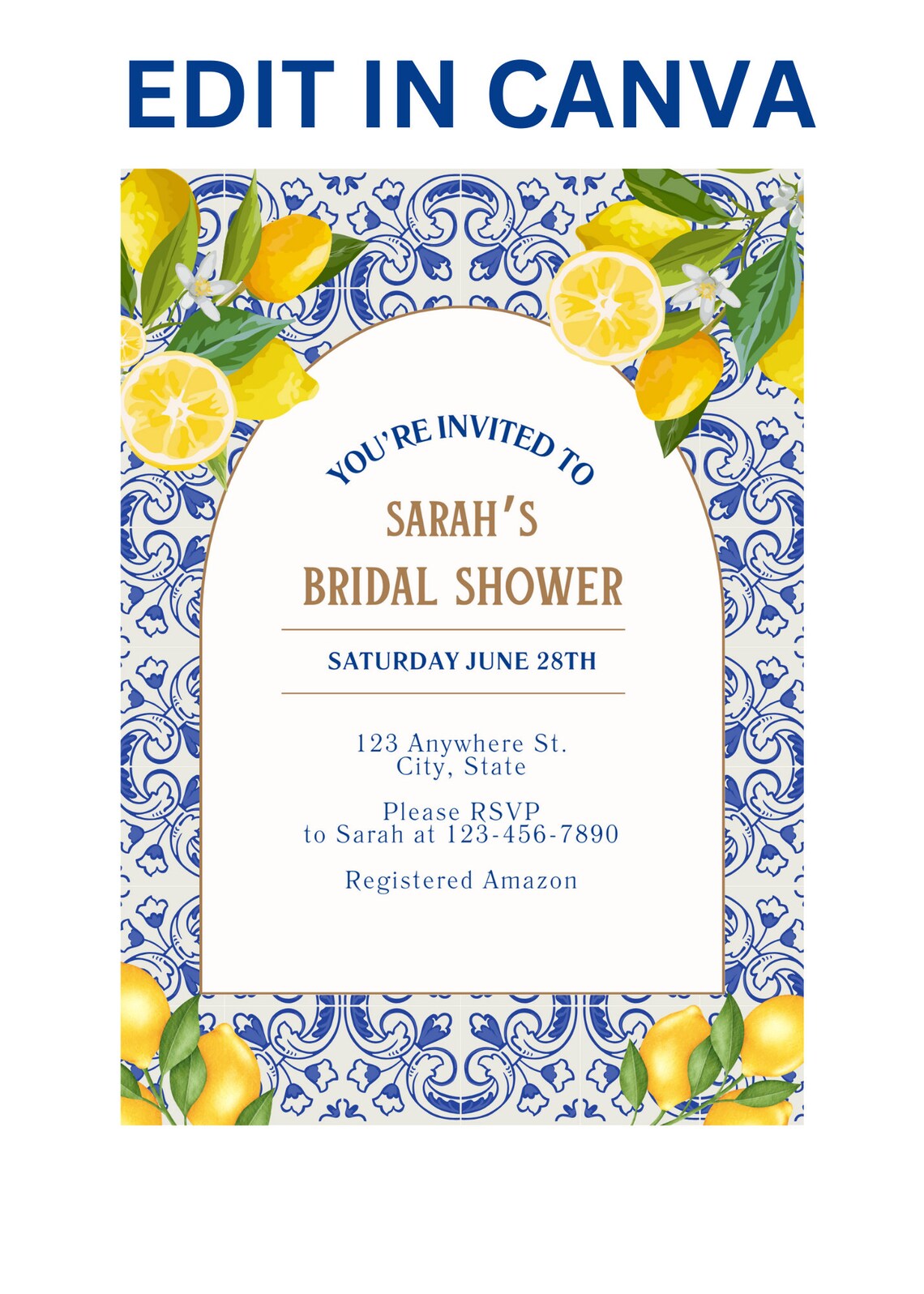 Limoncello Bridal Shower, Lemon Bridal Shower, Bridal Shower Invite ...
