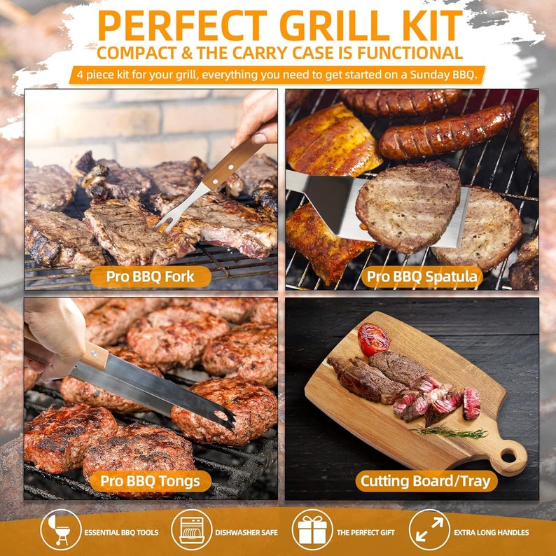 CUSTOM 4 Piece BBQ / Grill Set - Etsy