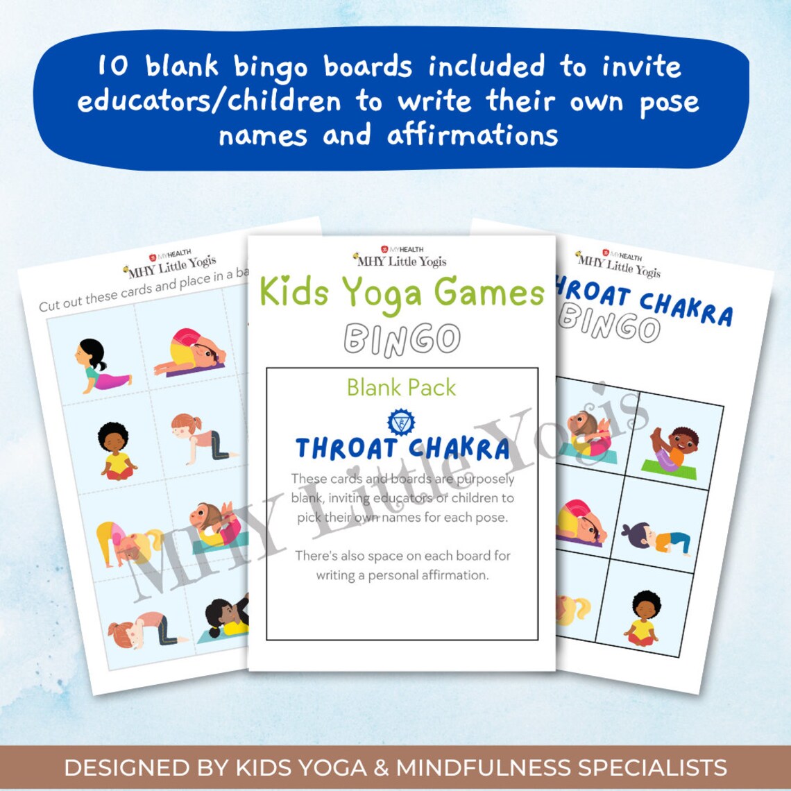 Kids Yoga Games - Throat Chakra Bingo - Etsy