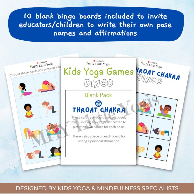Kids Yoga Games - Throat Chakra Bingo - Etsy