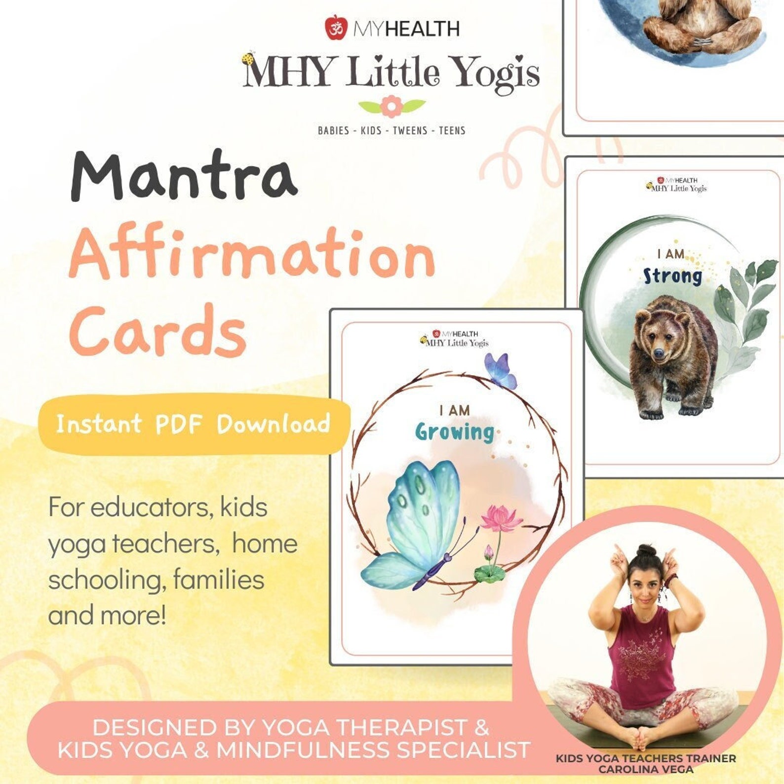 Kids Mantra Affirmation Cards | Printable Affirmation Cards | Set of 30 ...