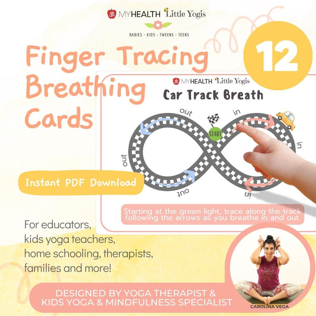 Mindful Finger Tracing Breathing Cards for Kids | Printable Emotional ...