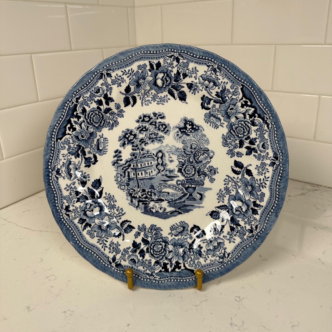 Churchill England Tonquin Blue 10 Dinner Plate Hidden Chip - Etsy