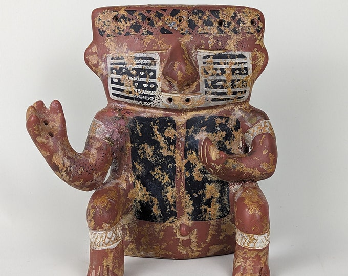 Quimbaya Slab Figure of a Seated Man Made of Fired Clay Pre-columbian ...
