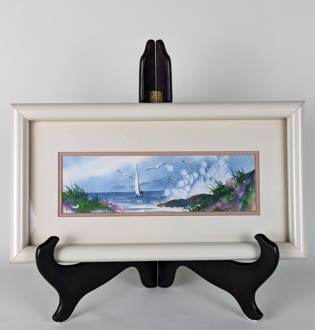 Marilynn Maxon Painting Original Watercolor Seascape Sailboat Signed by ...