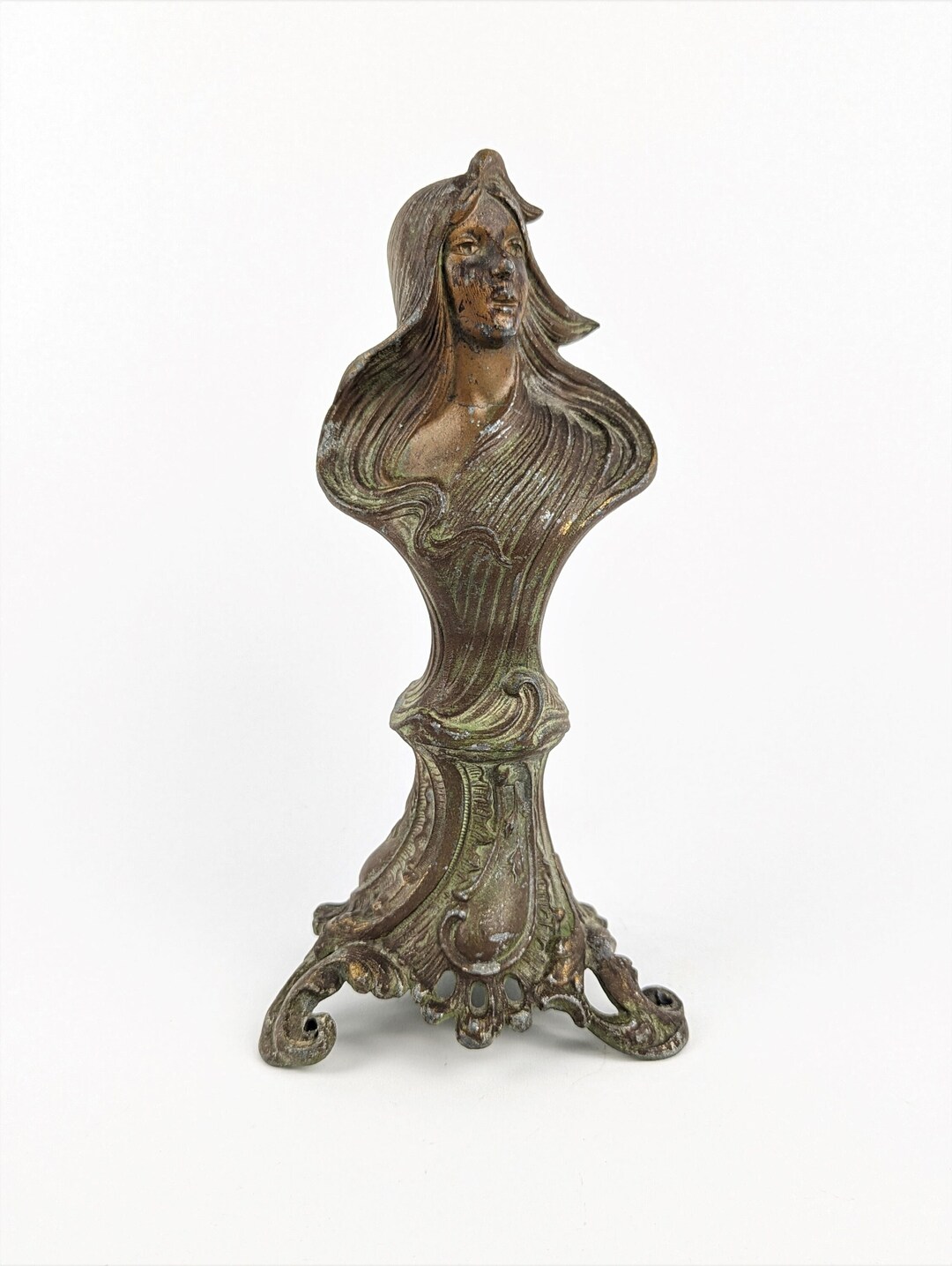 Art Nouveau Woman Bust Brass Early 1900s Free-standing 8 Inches High - Etsy