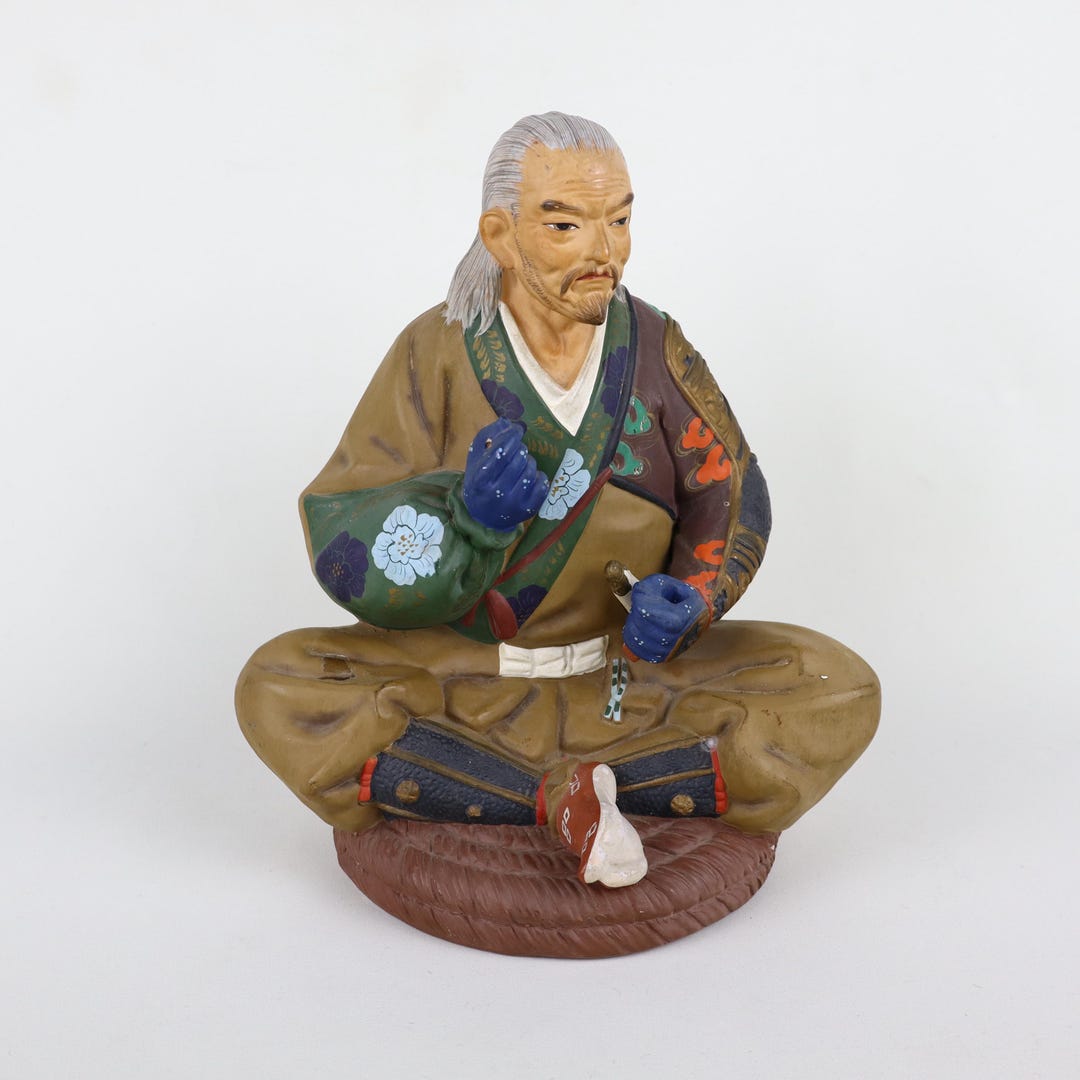 Hakata Urasaki Vintage Japanese Samurai Warrior Clay Doll Ceramic ...